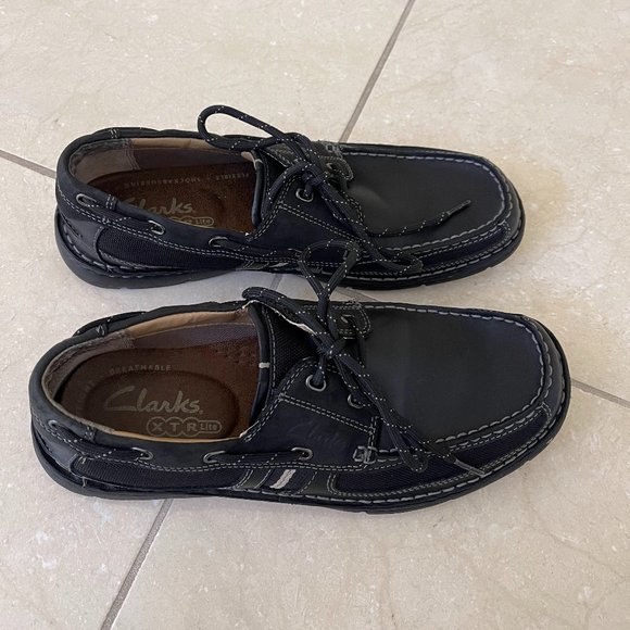 Clarks | Shoes | Mens Clarks Waterloo Leather Black Boat Laceup Oxfords ...